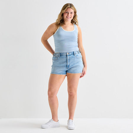 Click here for Arizona Curvy Womens Mid Rise Juniors Denim Short... prices