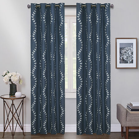 Click here for Max Blackout Lindley Linen Blend Embroidered Gromm... prices