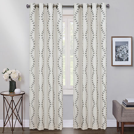 Click here for Max Blackout Lindley Linen Blend Embroidered Gromm... prices