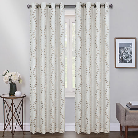 Click here for Max Blackout Lindley Linen Blend Embroidered Gromm... prices