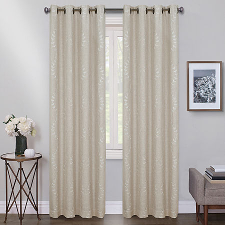 Click here for Max Blackout Lindley Linen Blend Embroidered Gromm... prices
