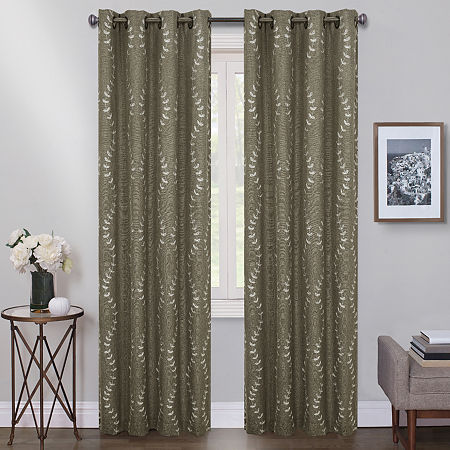 Click here for Max Blackout Lindley Linen Blend Embroidered Gromm... prices