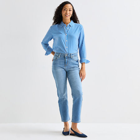 Click here for Liz Claiborne Womens High Rise Cropped Jean  2 Pet... prices