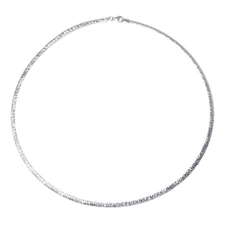 Click here for Sterling Silver Diamond-Cut Omega Necklace  One Si... prices