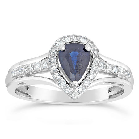 Click here for Womens 1/5 CT. Genuine Blue Sapphire 10K White Gol... prices