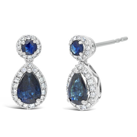 Click here for Womens 1/4 CT. T.W. Genuine Blue Sapphire 10K Whit... prices