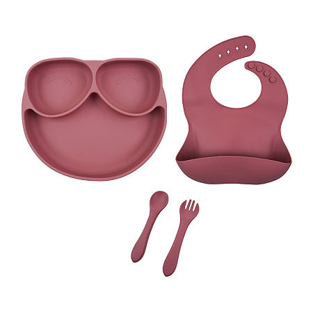 3 Stories Trading Company Babies Silicone Tableware Set - 4 Pieces  One Size  Pink