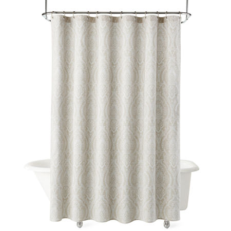 Click here for Fieldcrest Silver Gray Damask Scroll Shower Curtai... prices