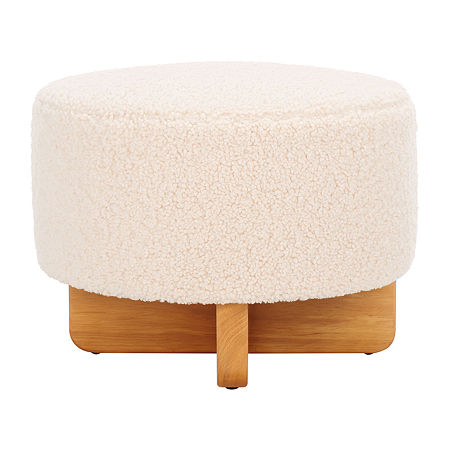 Click here for Alistair Round Ottoman - Off white / natural prices