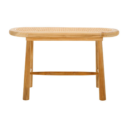 Click here for Anikka Wooden Rattan Bench  One Size  White prices