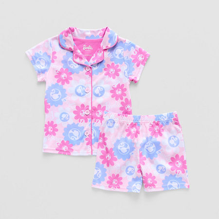 Click here for Barbie Toddler Girls Button-Down Shorts Pajama Set... prices