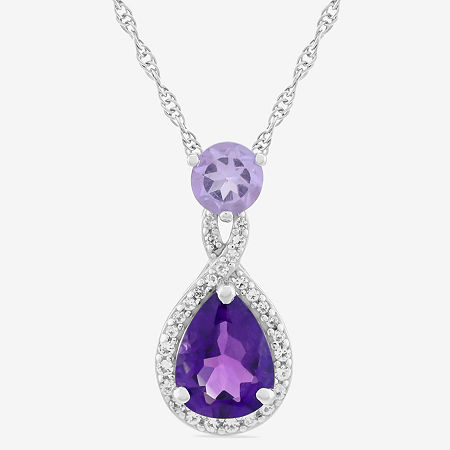 Click here for Womens Genuine Purple Amethyst Sterling Silver Pea... prices