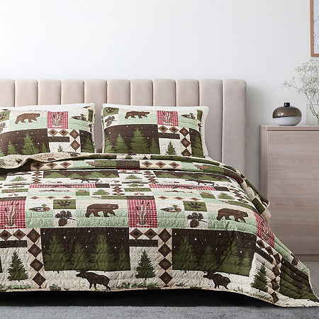 Click here for Linery Animal Mosaic Reversible Quilt Set  One Siz... prices