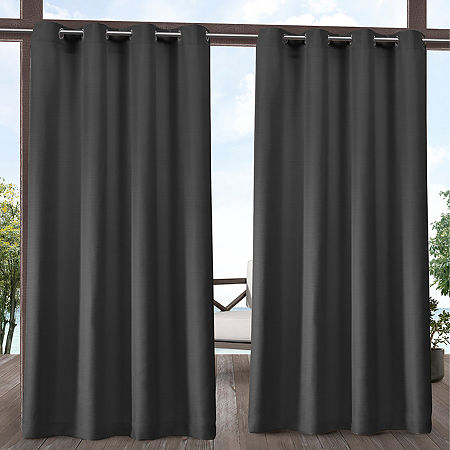 Exclusive Home Delano Indoor Outdoor Grommet Top Curtain Panel Pair