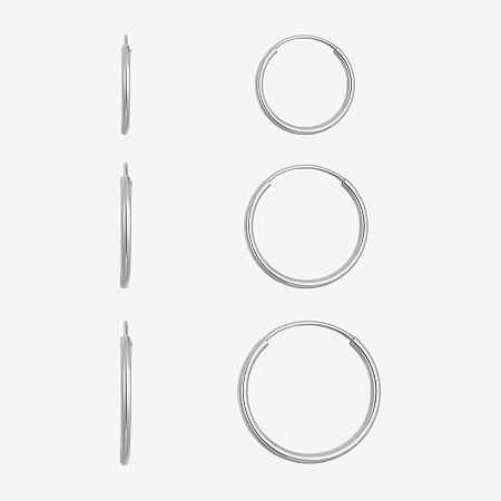 Click here for Womens 14K White Gold 3 Pair Earring Set  One Size prices