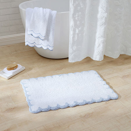 Click here for Peri Home Scallop Cotton Bath Rug  30 x 20 - Blue prices