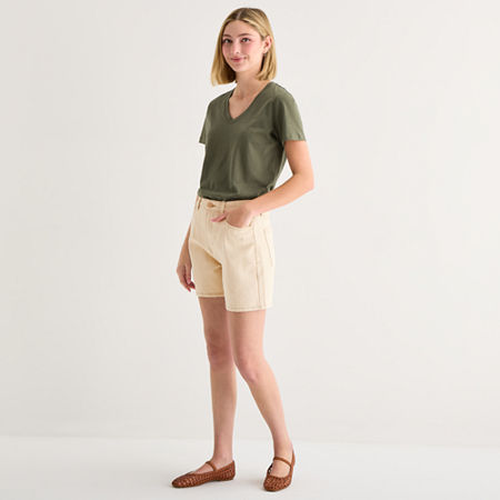 Click here for a.n.a Womens High Rise Denim Short  14  White prices