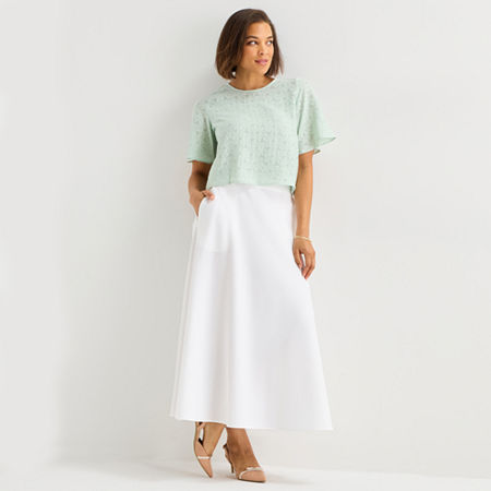 Click here for Liz Claiborne Womens Tall Mid Rise Midi Full Skirt... prices