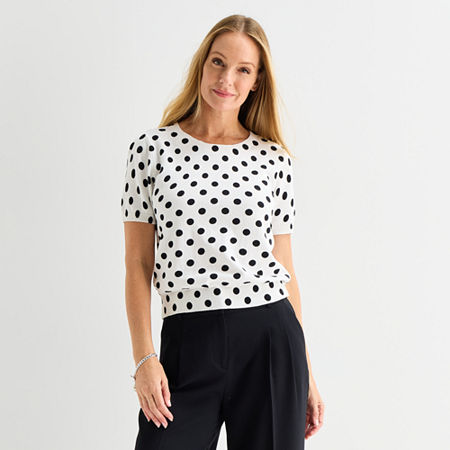 Click here for Liz Claiborne Womens Crew Neck Short Sleeve Dots P... prices