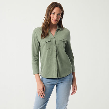 Click here for Gloria Vanderbilt Womens Button-Down Shirt  X-larg... prices