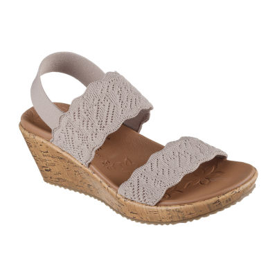 Skechers Womens Beverlee Timeless Touch Wedge Sandals, Color: Taupe ...