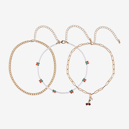 Click here for Arizona Womens Cherries 3-pc. Necklace Set  One Si... prices