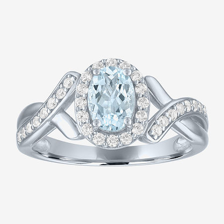 Click here for Womens Genuine Blue Aquamarine Sterling Silver Ova... prices