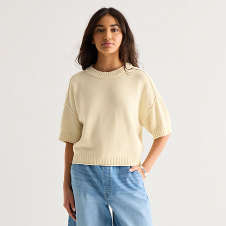 Click here for a.n.a Womens Crew Neck Short Sleeve Pullover Sweat... prices