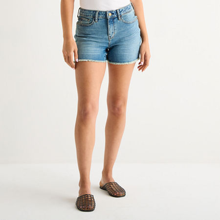 Click here for a.n.a Womens Mid Rise Denim Short  4  Blue prices