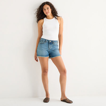 Click here for a.n.a Womens Mid Rise Denim Short  18  Blue prices