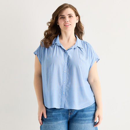 Click here for a.n.a Womens Plus Short Sleeve Blouse  3x  Blue prices