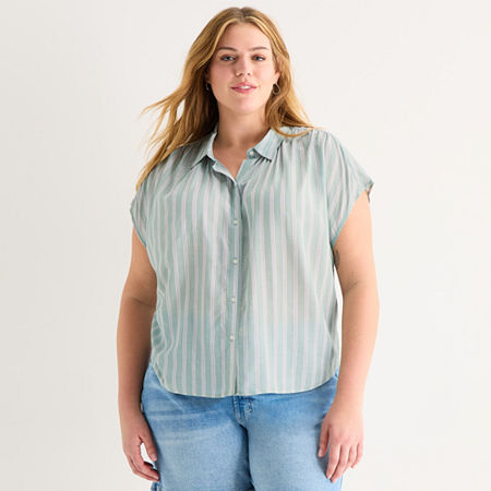 Click here for a.n.a Womens Plus Short Sleeve Blouse  5x  Green prices