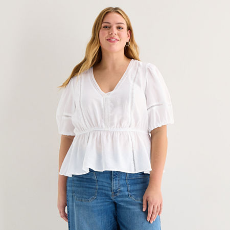 Click here for a.n.a Womens Plus V Neck Short Sleeve Blouse  5x... prices