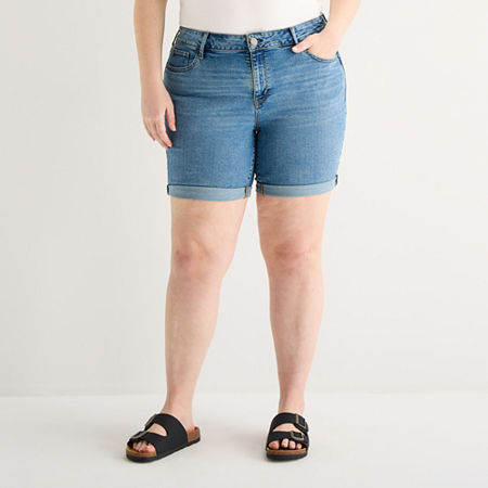 Click here for a.n.a Womens High Rise Plus Denim Short  26w  Blue prices