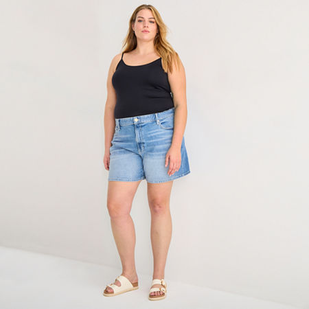 Click here for a.n.a Womens High Rise Plus Denim Short  20w  Blue prices