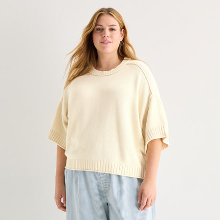 Click here for a.n.a Plus Womens Crew Neck Short Sleeve Pullover... prices