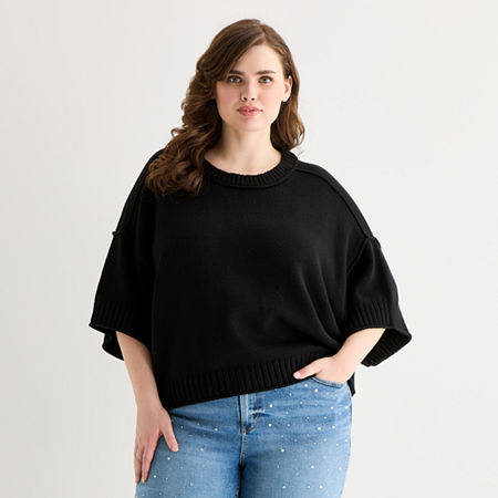 Click here for a.n.a Plus Womens Crew Neck Short Sleeve Pullover... prices