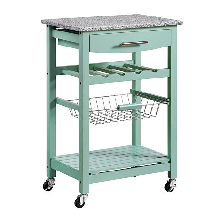 Click here for Roger Granite Top Kitchen Island  One Size  Green prices