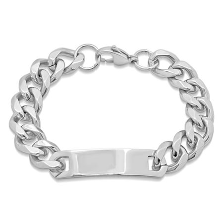 Click here for Steeltime Mens Stainless Steel Solid Curb Id Brace... prices