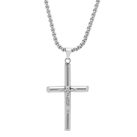 Click here for Steeltime Mens Stainless Steel Cruifix Cross Penda... prices