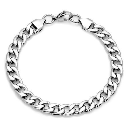 Click here for Steeltime Mens Stainless Steel Solid Curb Chain Br... prices