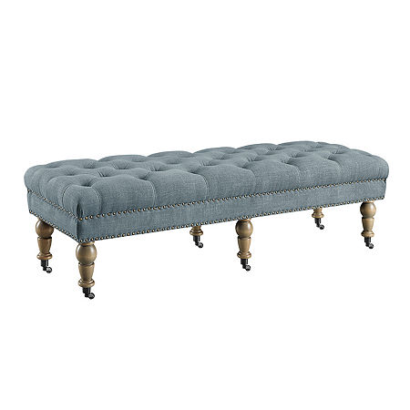 Click here for Tufted & Nailhead Accent Bench  One Size  Blue prices
