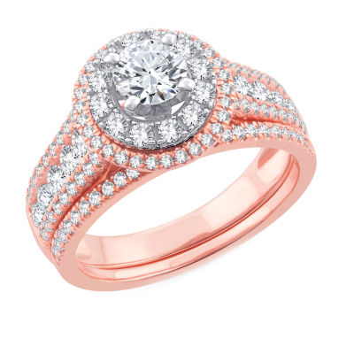 Womens 1 1/2 CT. T.W. Natural White Diamond 10K Gold 10K Rose Gold ...