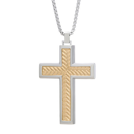Click here for Mens Stainless Steel Cross 24 Inch Pendant Necklac... prices