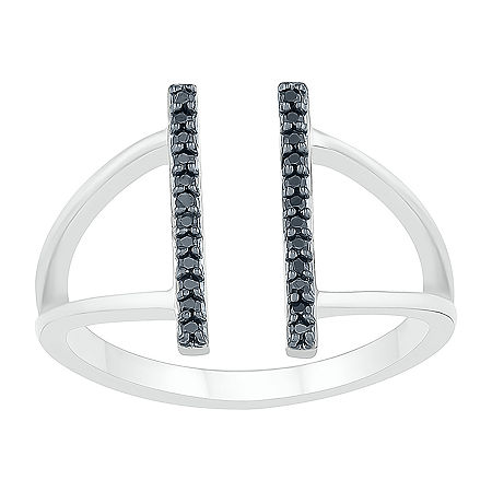 Click here for Midnight Black Open Edge Double Bar Womens 1/8 CT.... prices