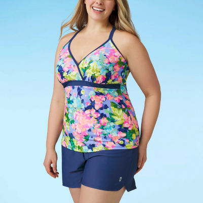 Free Country Floral Tankini Swimsuit Top Plus | Hamilton Place