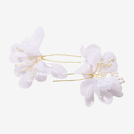 Click here for Bijoux Bar Flower 2-pc. White Bobby Pin  One Size... prices