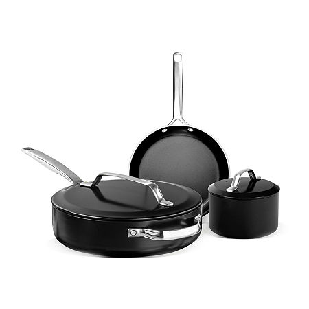 Modern 5-Piece Ultra Performance Ceramic Nonstick Cookware Set - Black