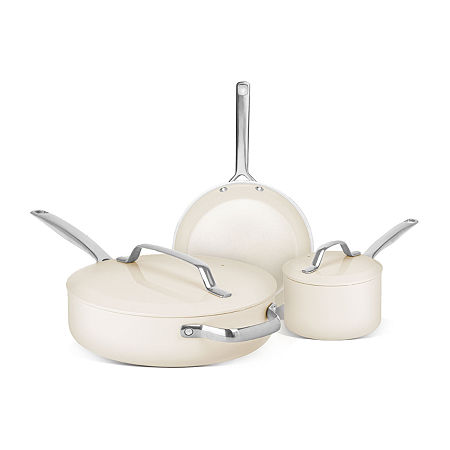 Modern 5-Piece Ultra Performance Ceramic Nonstick Cookware Set - Cream