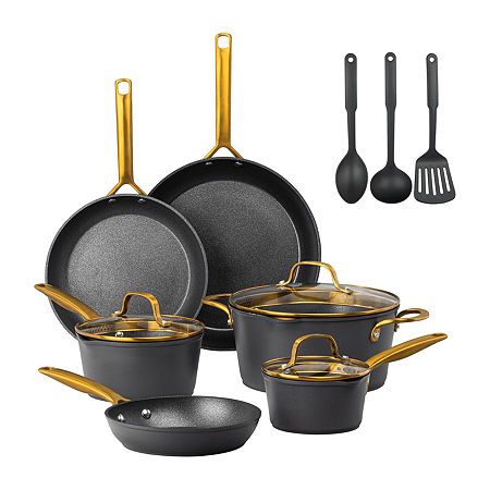 Granitestone Armor Max Gold 14 Piece Hard Anodized Ultra Release Cookware Set - Black